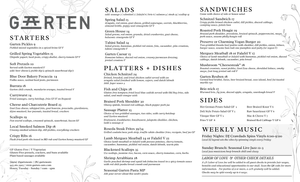 Menus — Garten
