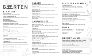 Menus — Garten