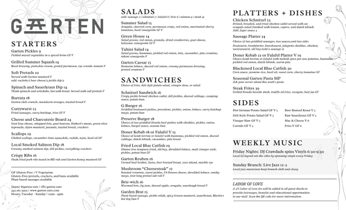 Menus — Garten