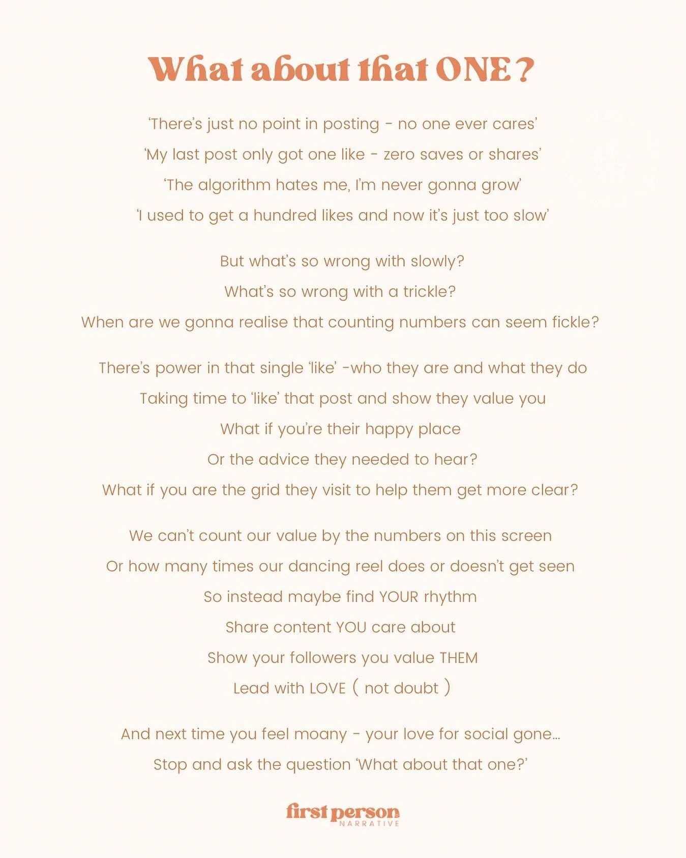 First Person Narrative