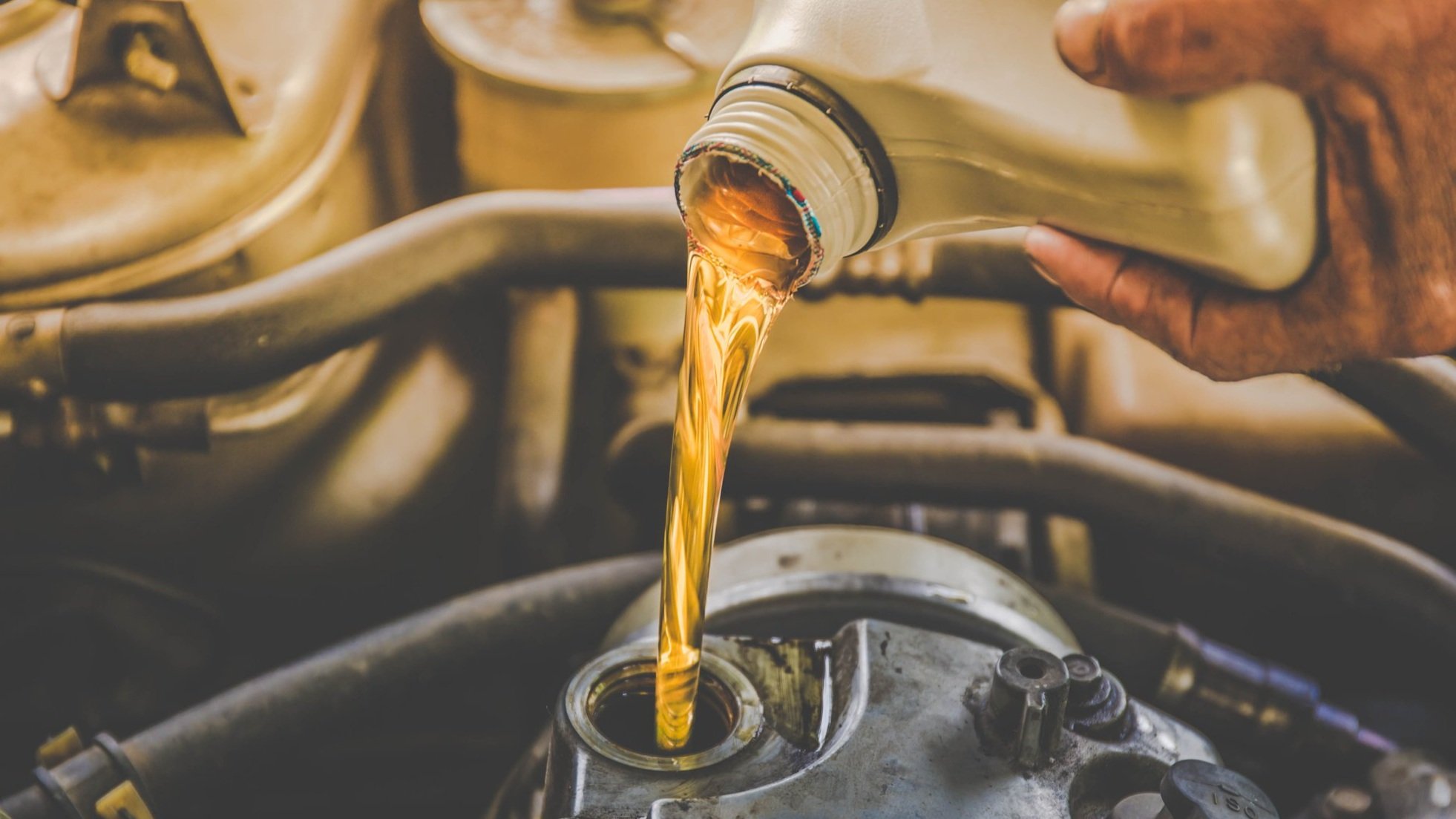 Mobil Oil Pouring