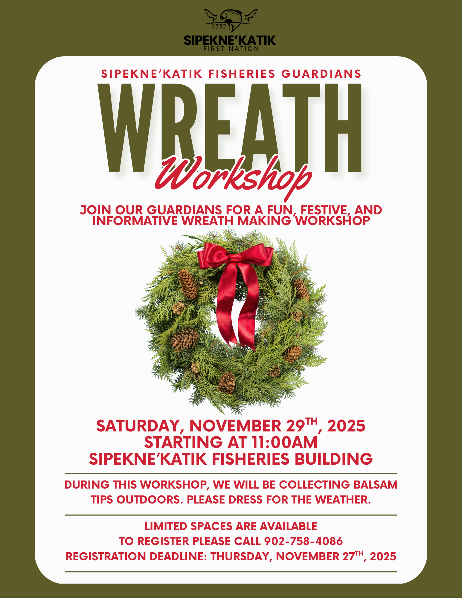 Wreath Workshop with Sipekne'katik Fisheries Guardians — Sipekne'katik