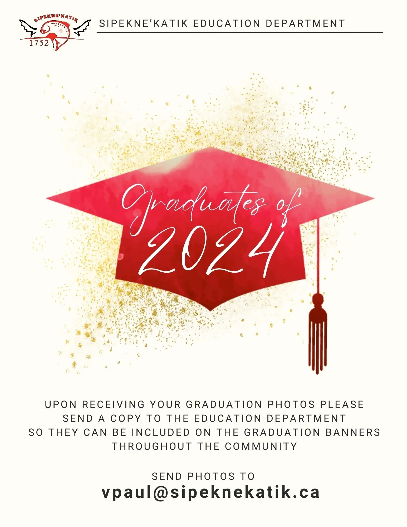Call for 2024 Grad Photos — Sipekne'katik