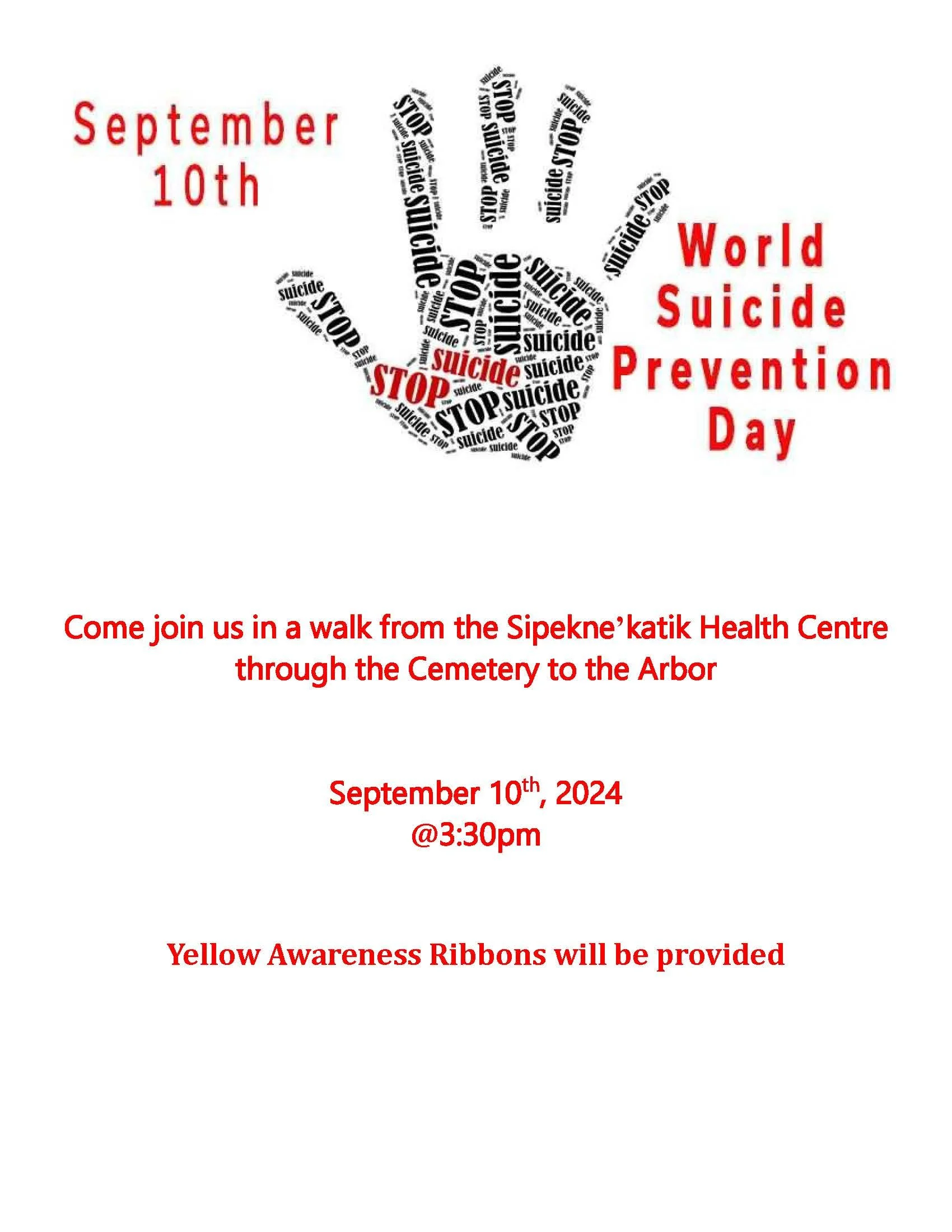 World Suicide Prevention Day Walk — Sipekne'katik