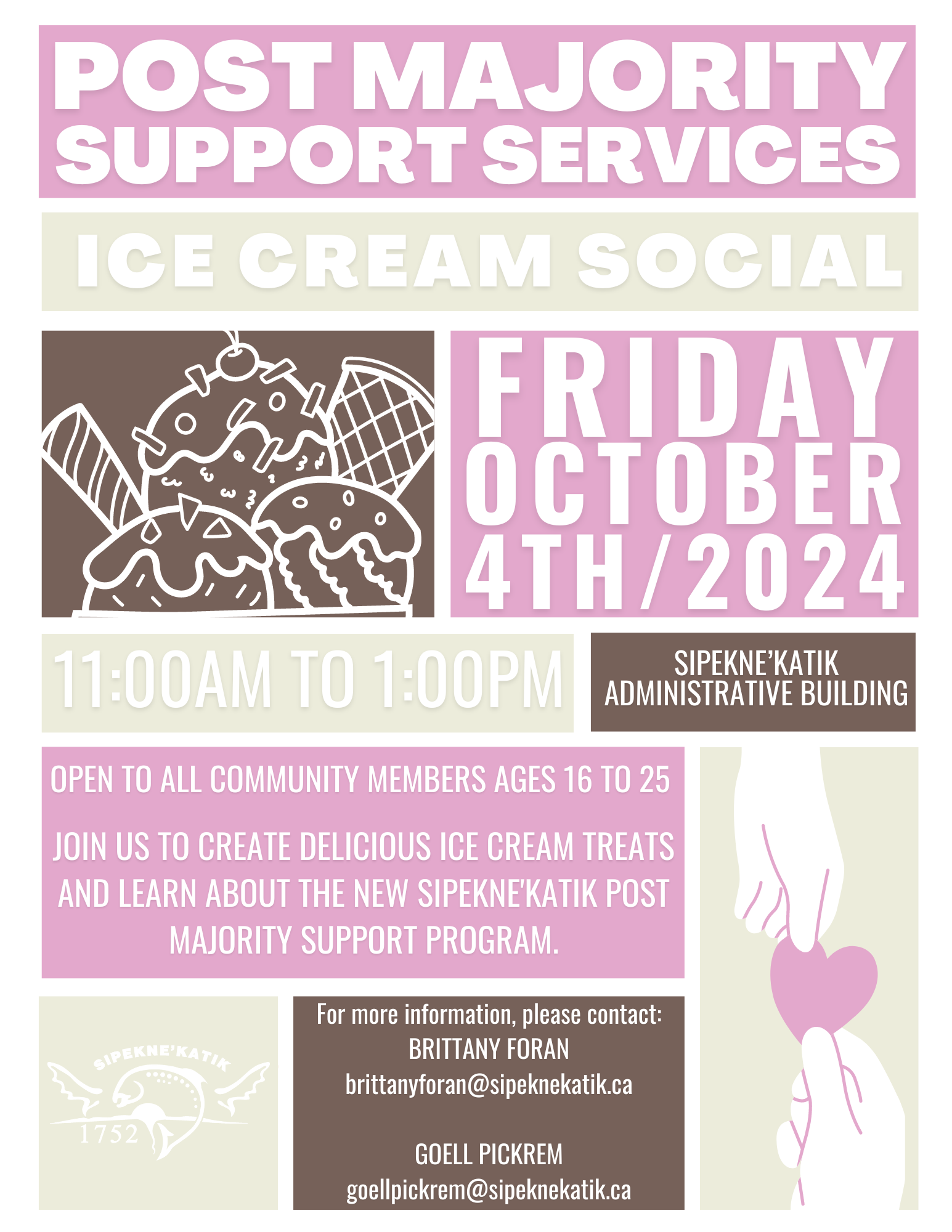 Ice Cream Social with Post Majority Support Services — Sipekne'katik