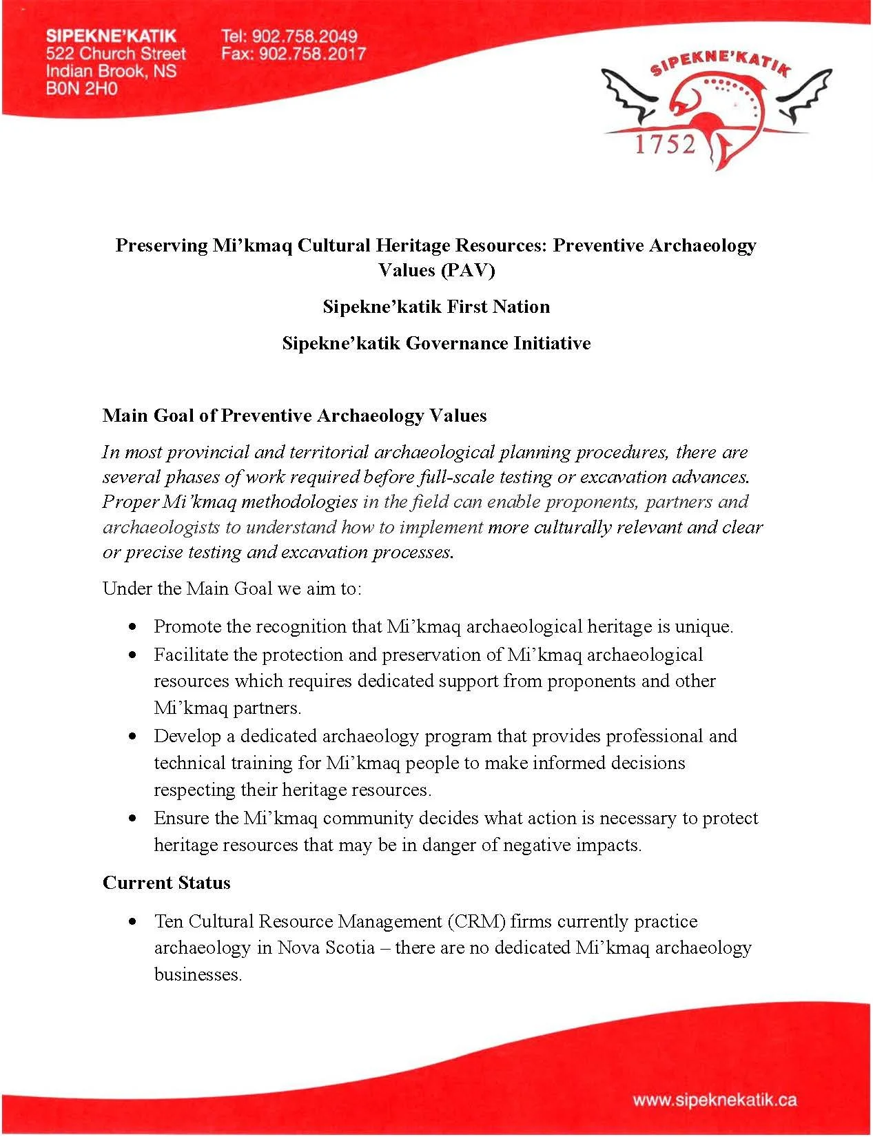 Consultation — Sipekne'katik