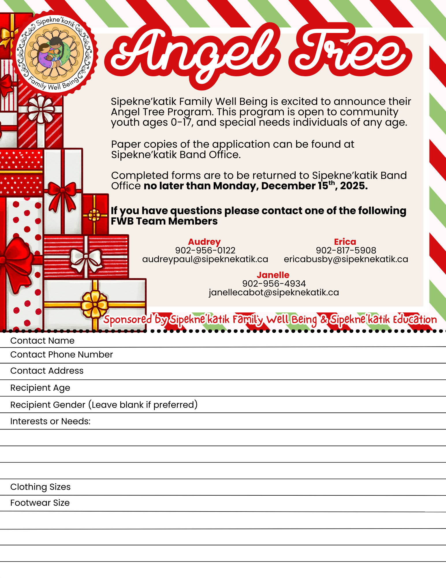 Sipekne'katik Angel Tree Applications 2025 — Sipekne'katik