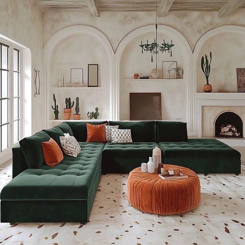 How a Green Sectional Sofa Enhances Any Design Style — Living Bright ...