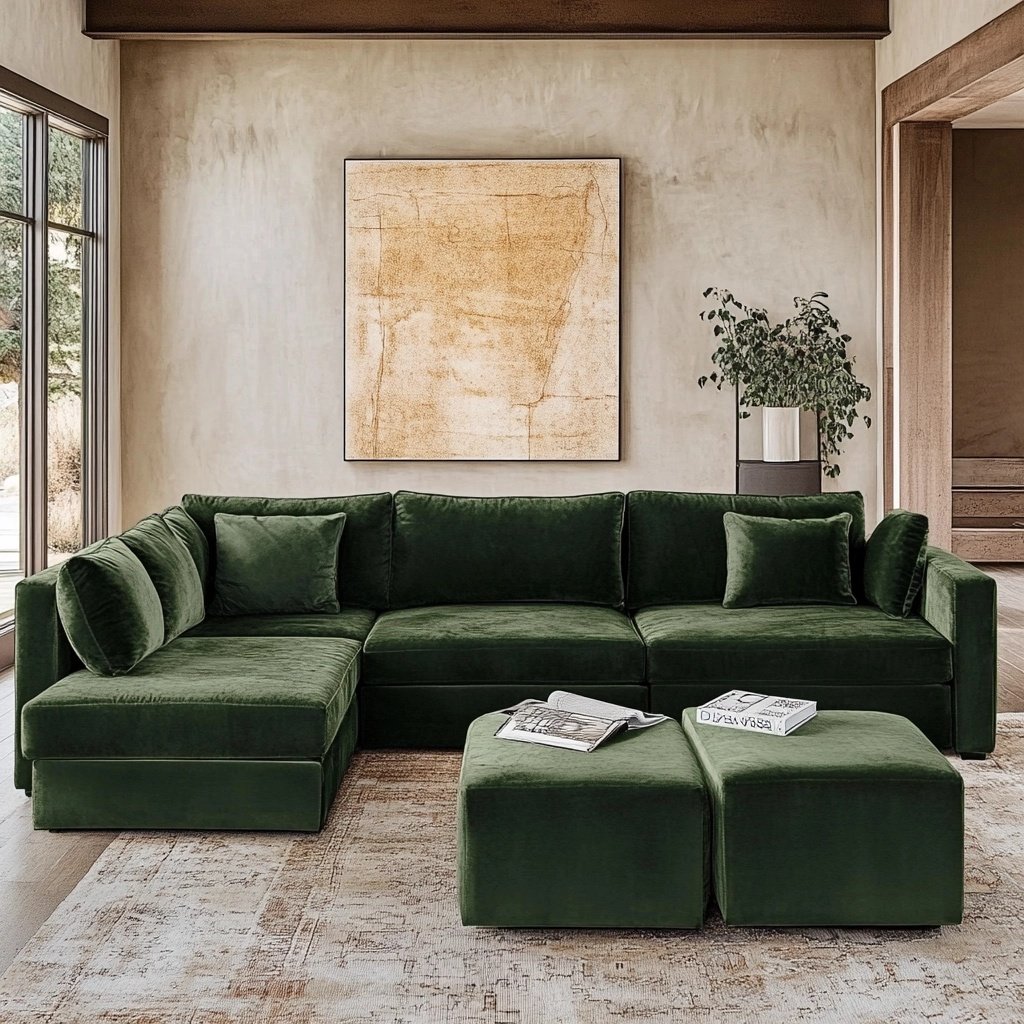 How a Green Sectional Sofa Enhances Any Design Style — Living Bright ...