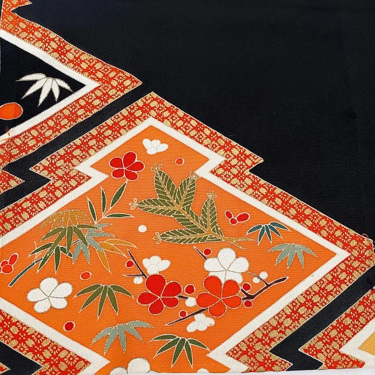 Japanese Kimono Patterns Black