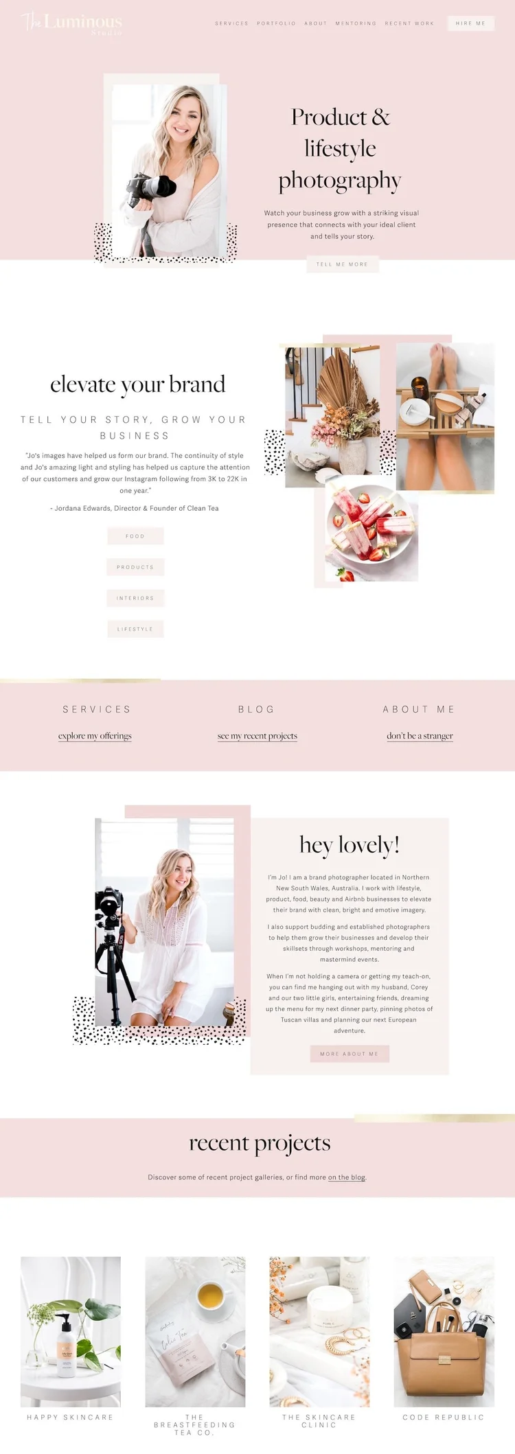 Best photography websites built on Squarespace (with examples!) — Paige ...