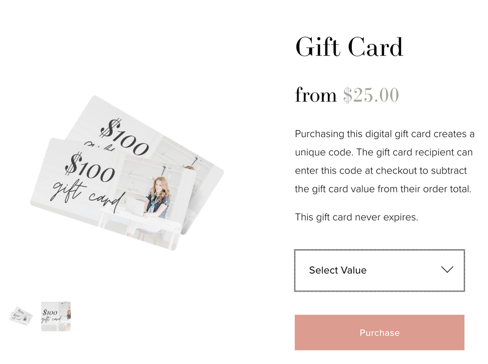 How to sell gift cards on your Squarespace site — Paige Brunton