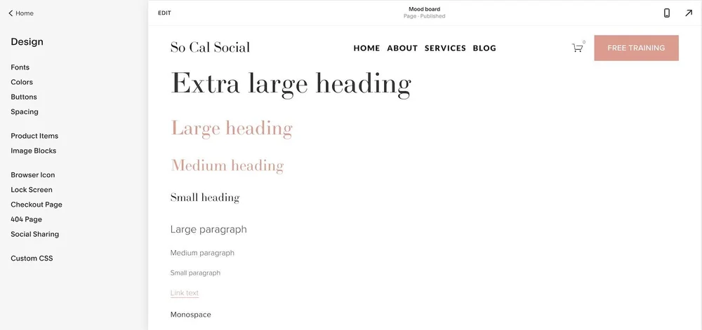Squarespace basics: using site styles — Paige Brunton