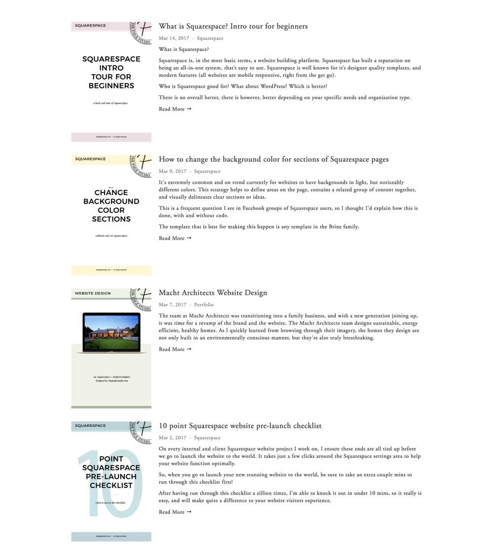 How to change your Squarespace blog layout & design — Paige Brunton