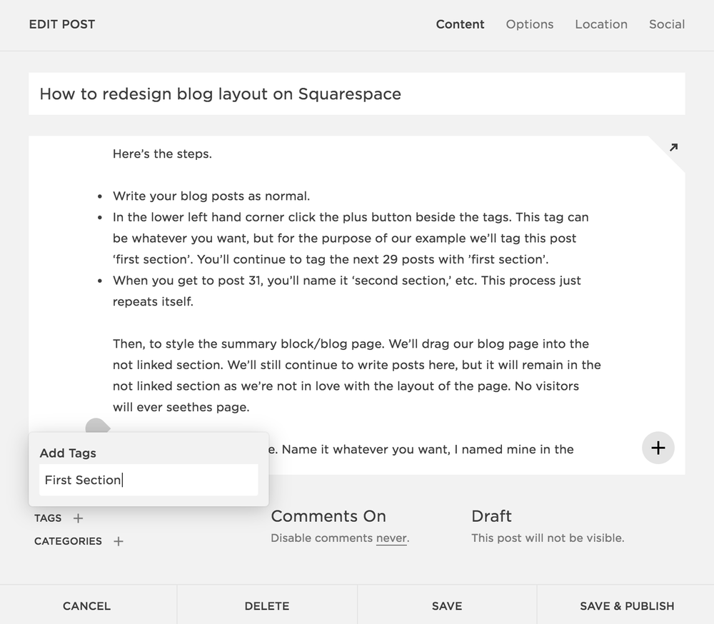 How to change your Squarespace blog layout & design — Paige Brunton