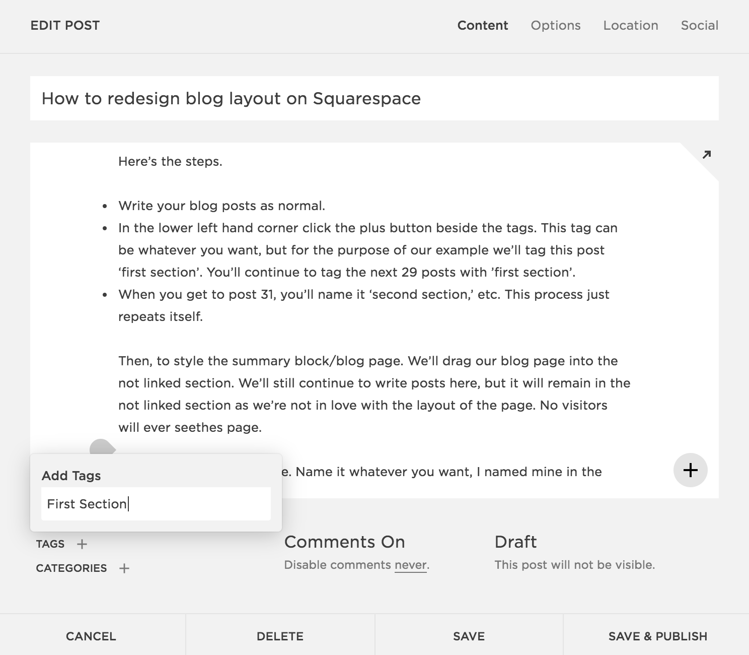 How to change your Squarespace blog layout & design — Paige Brunton