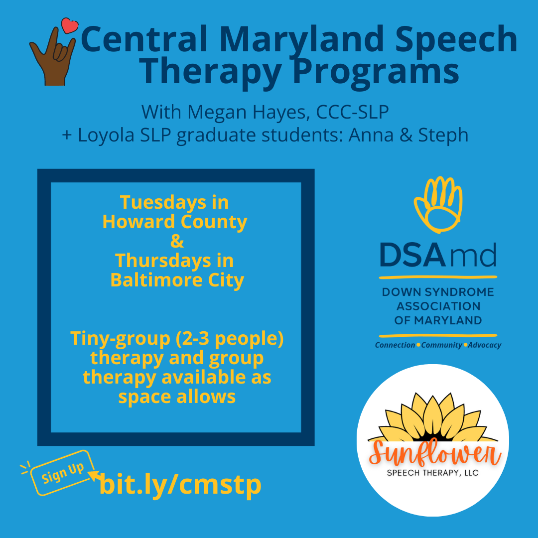 BIG NEWS: Central Maryland Speech Therapy Program begins after clinic closure — Down Syndrome ...