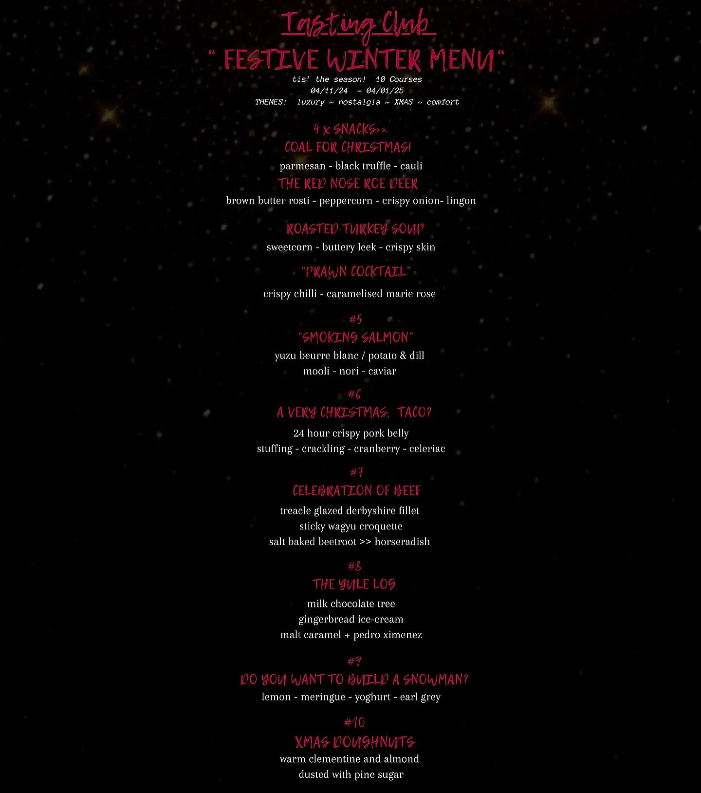 Menu — The Tasting Club