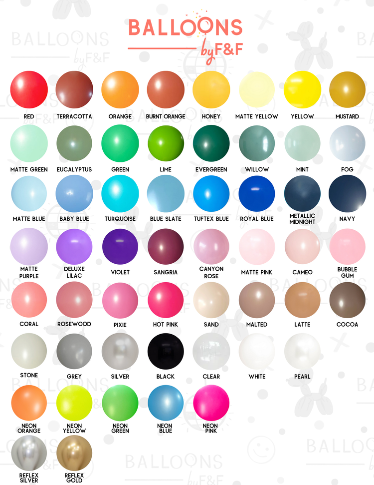 Color Chart 2025 — Balloons by F&F