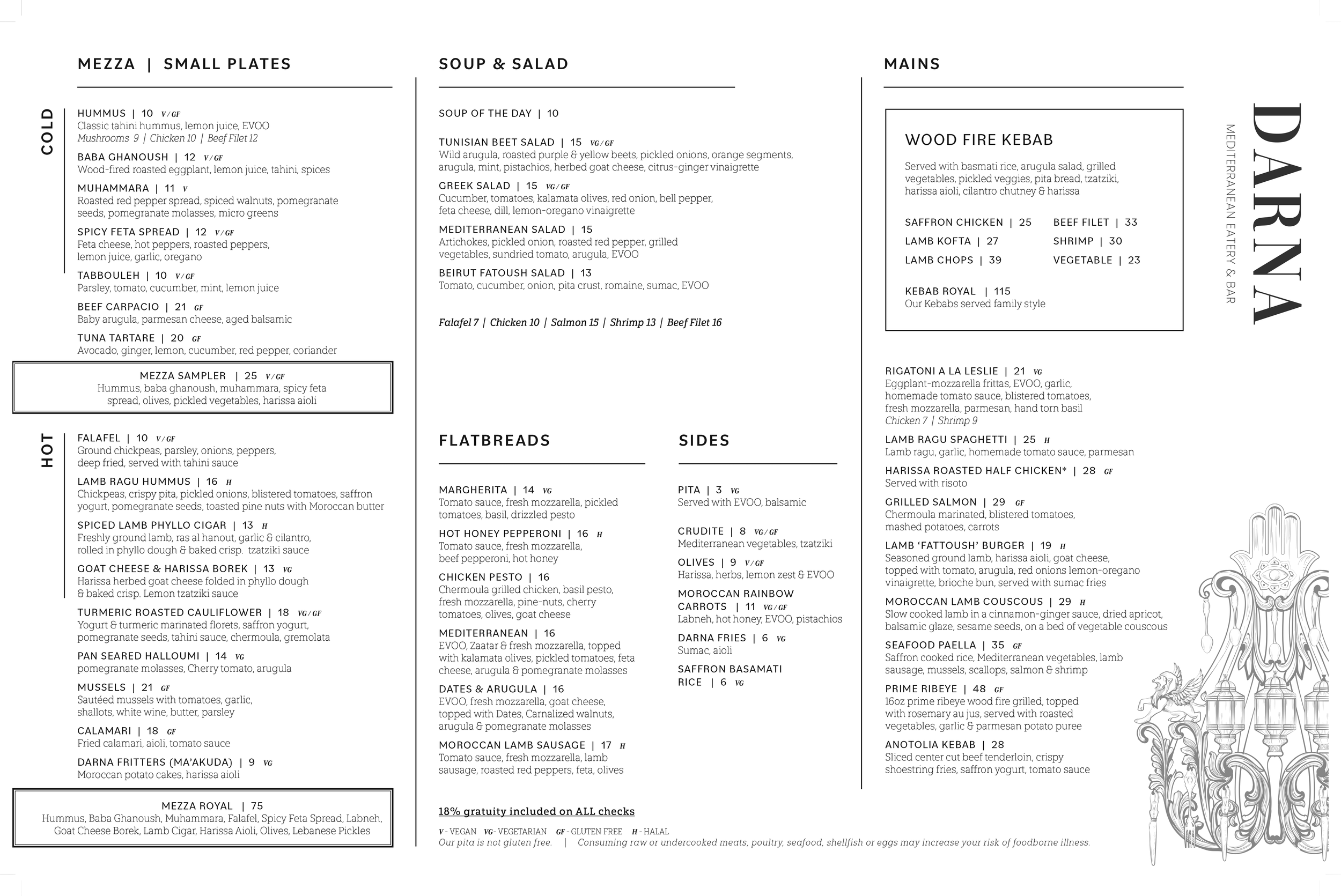 MENUS — Darna Mediterranean Eatery & Bar