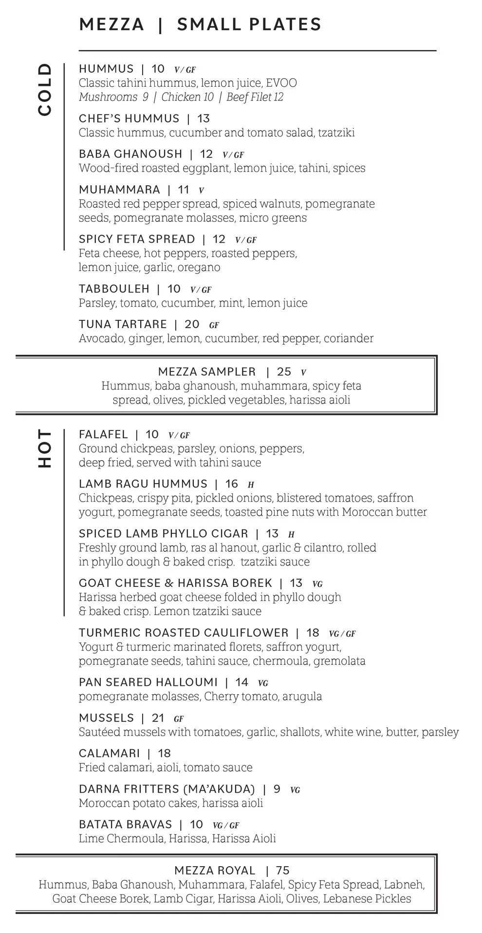 MENUS — Darna Mediterranean Eatery & Bar