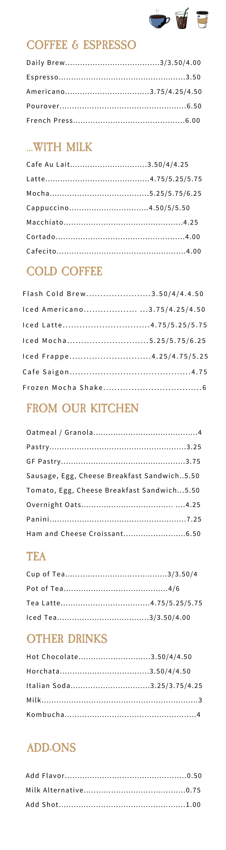 Global Village Menu — 50 Cups