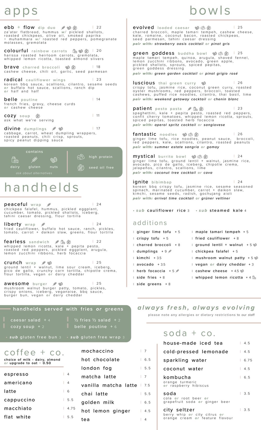 Menus | Pure Kitchen