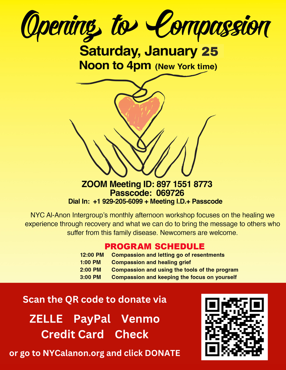 NYC Intergroup calendar of Al-Anon related events. — NYC Al-Anon