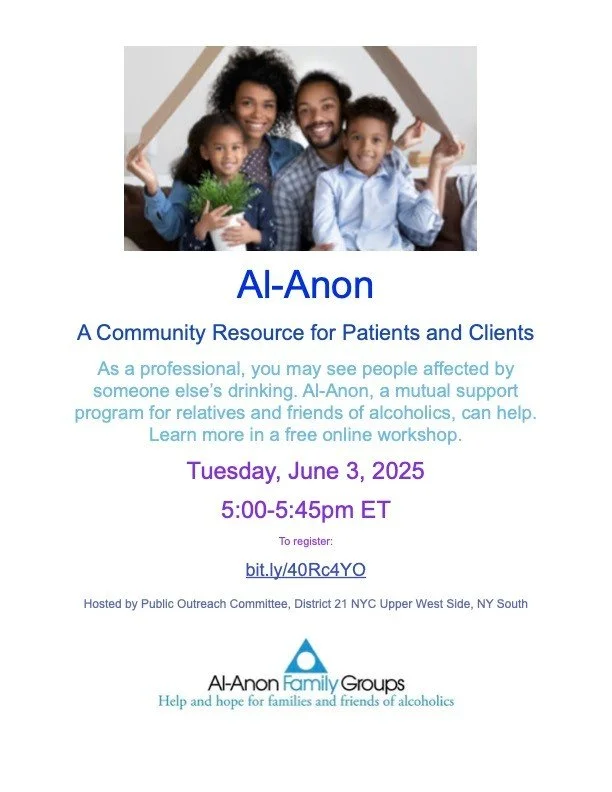 NYC Intergroup calendar of Al-Anon related events. — NYC Al-Anon