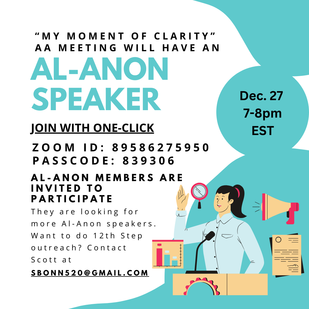 Al-Anon Speaker at AA meeting: outreach! — NYC Al-Anon