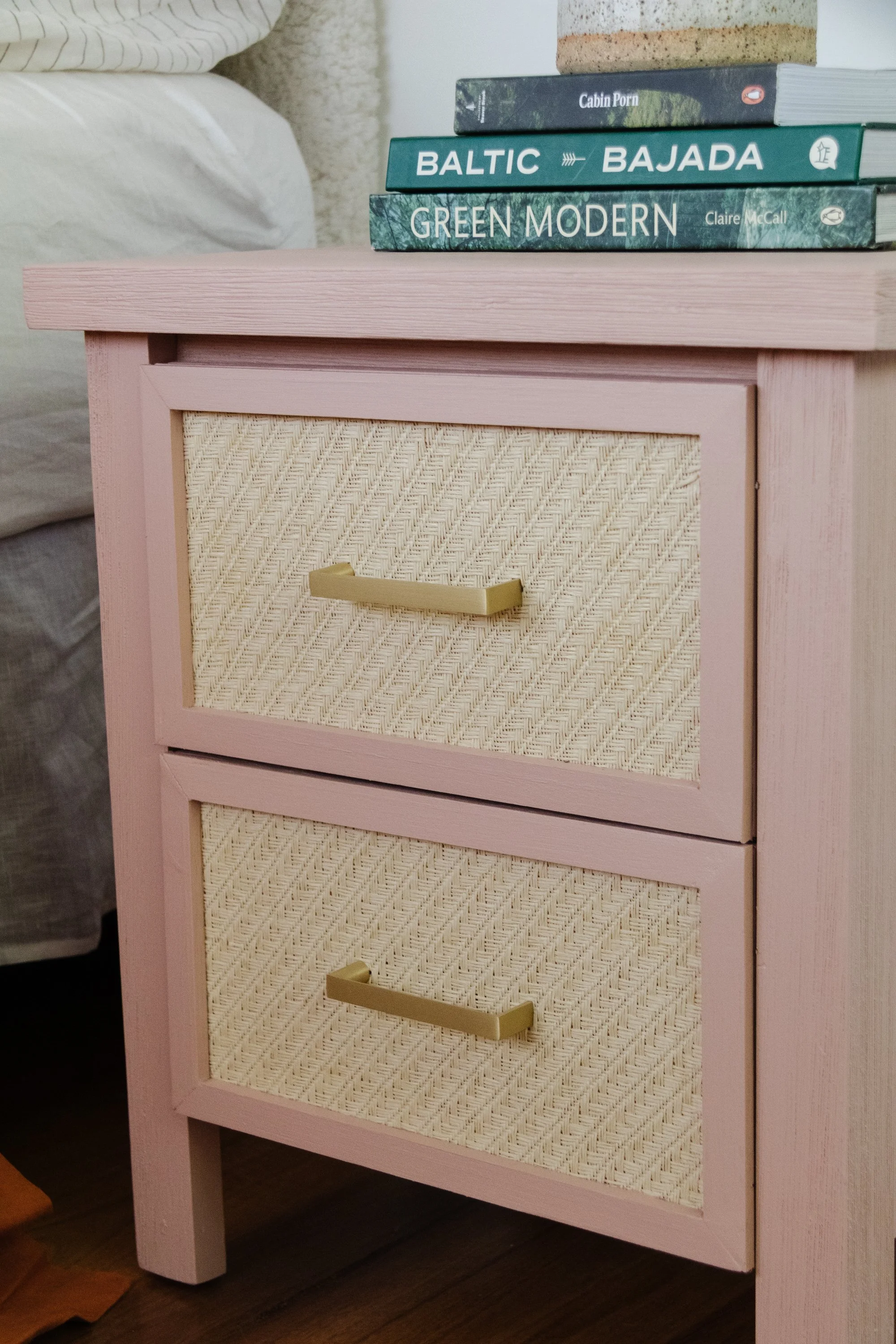 Before & After: The Upcycled Raffia Bedside Table — Smor Home