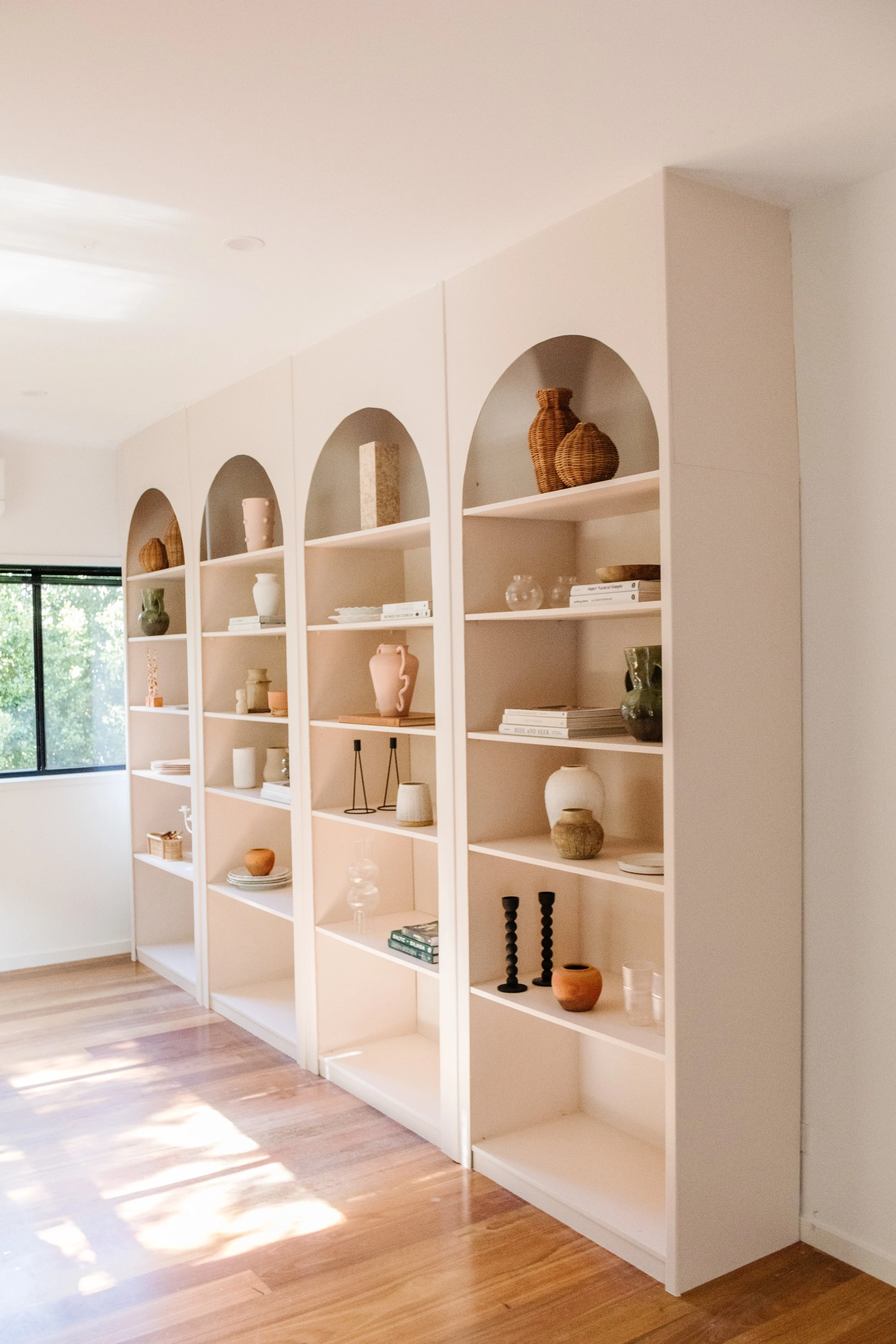 DIY Arched Wall Library — Smor Home
