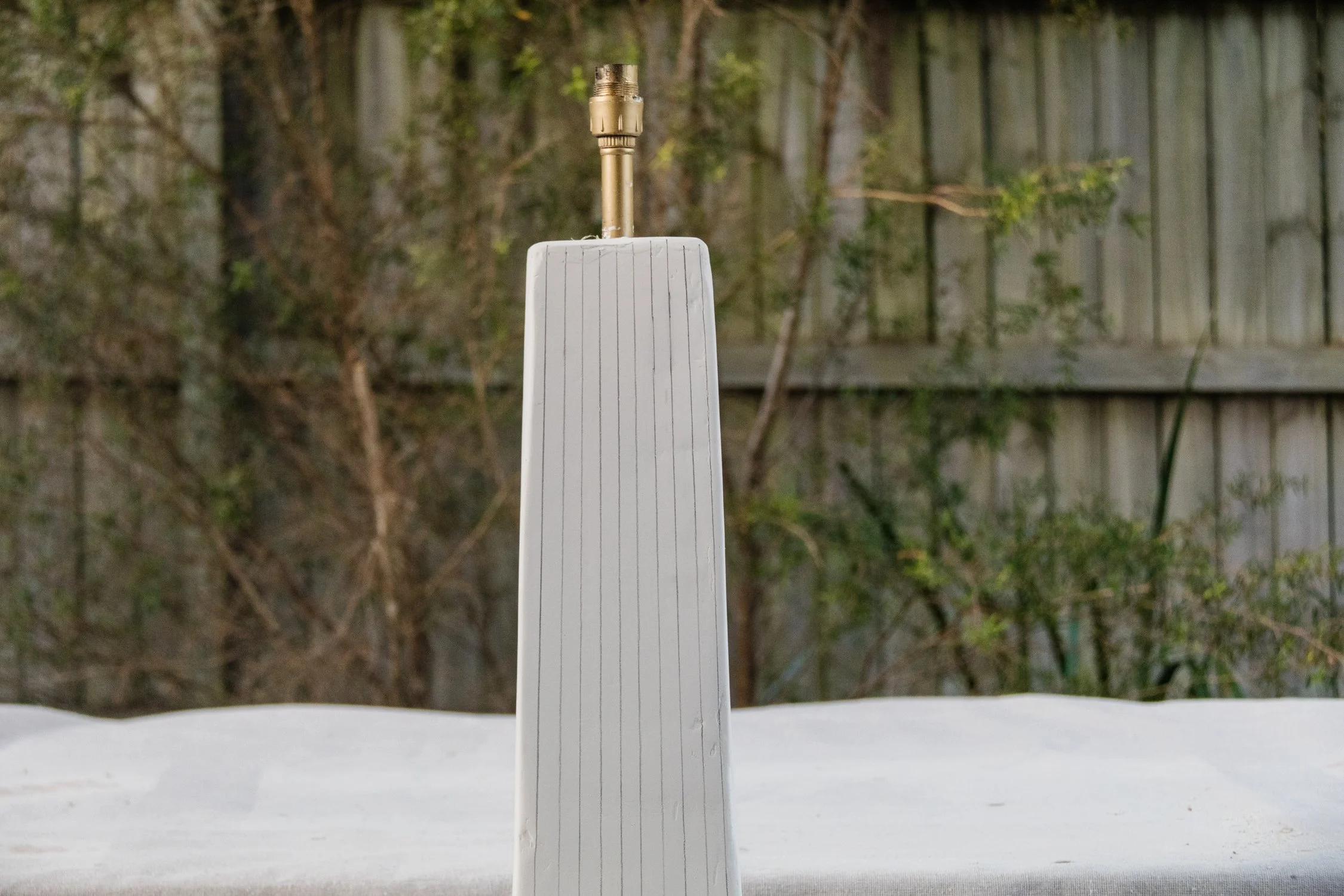 Upcycled Stripe Plaster Floor Lamp — Smor Home