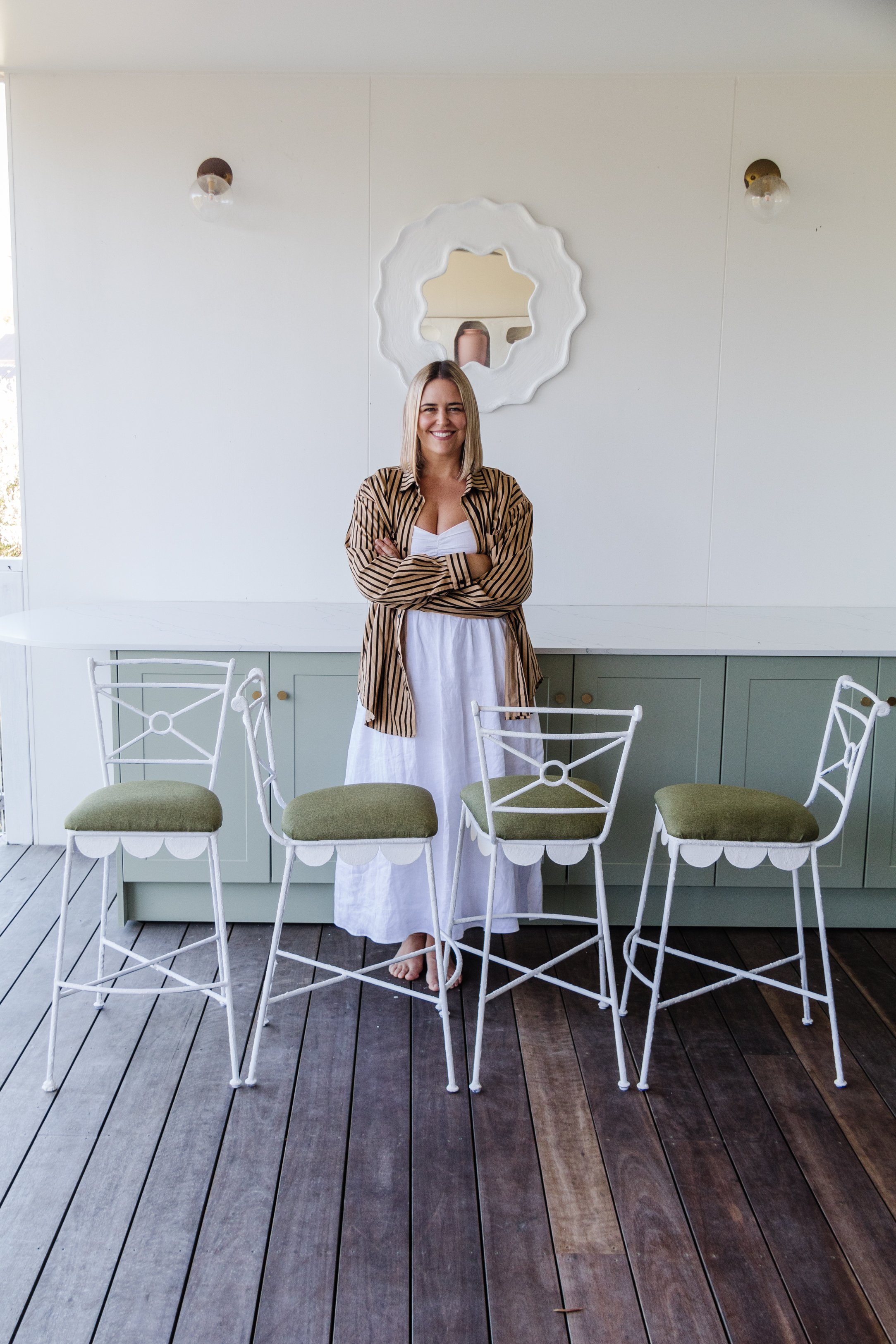 Upcycled Scalloped Barstools — Smor Home