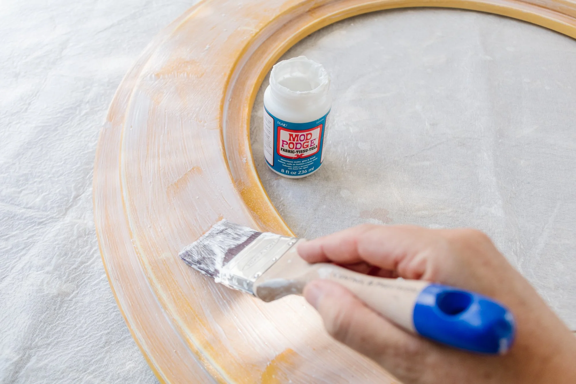 Upcycling A Fabric Framed Mirror — Smor Home