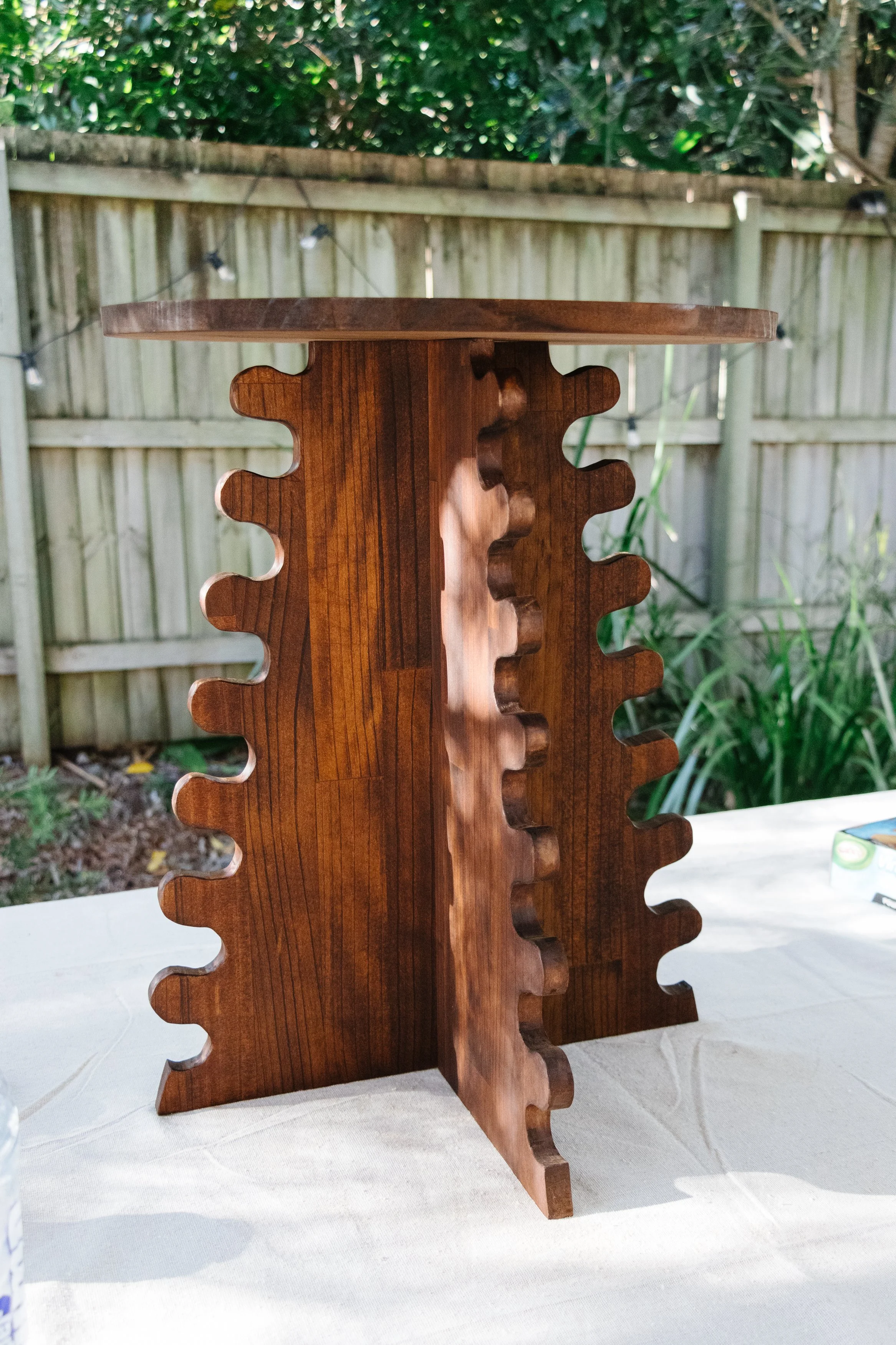 DIY Wooden Wavy Side Table (an Anthropologie dupe!) — Smor Home