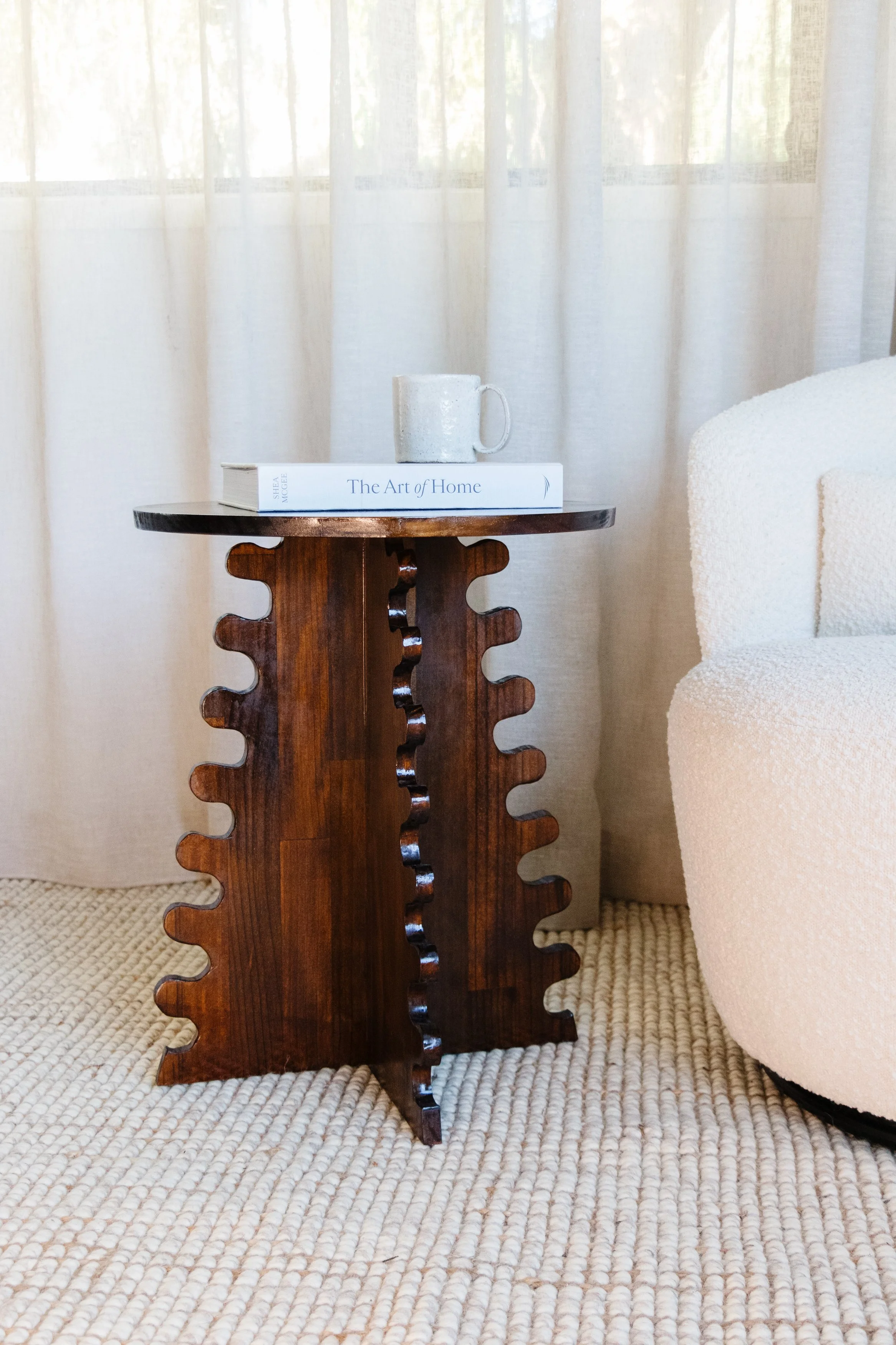 DIY Wooden Wavy Side Table (an Anthropologie dupe!) — Smor Home