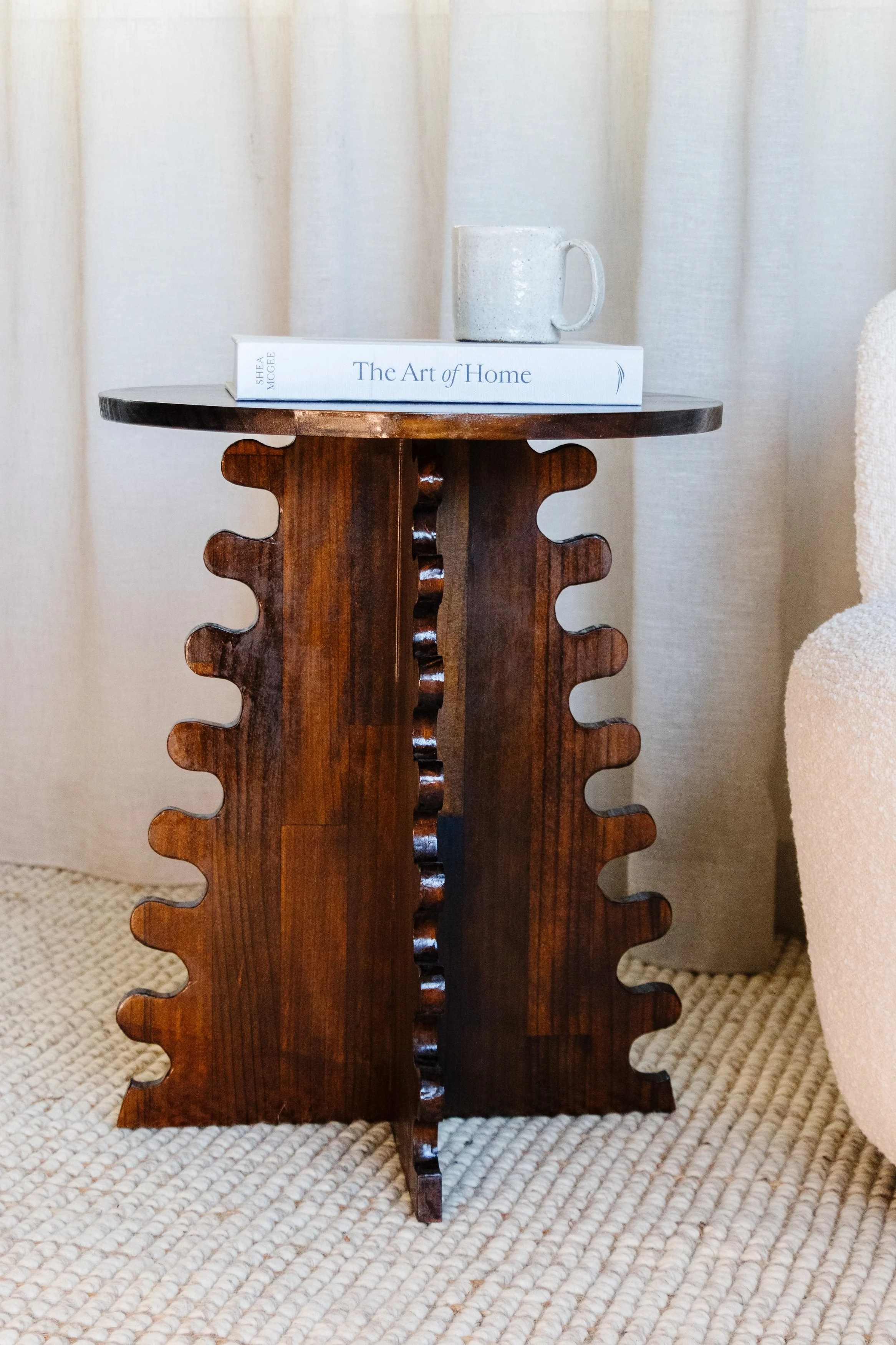 DIY Wooden Wavy Side Table (an Anthropologie dupe!) — Smor Home
