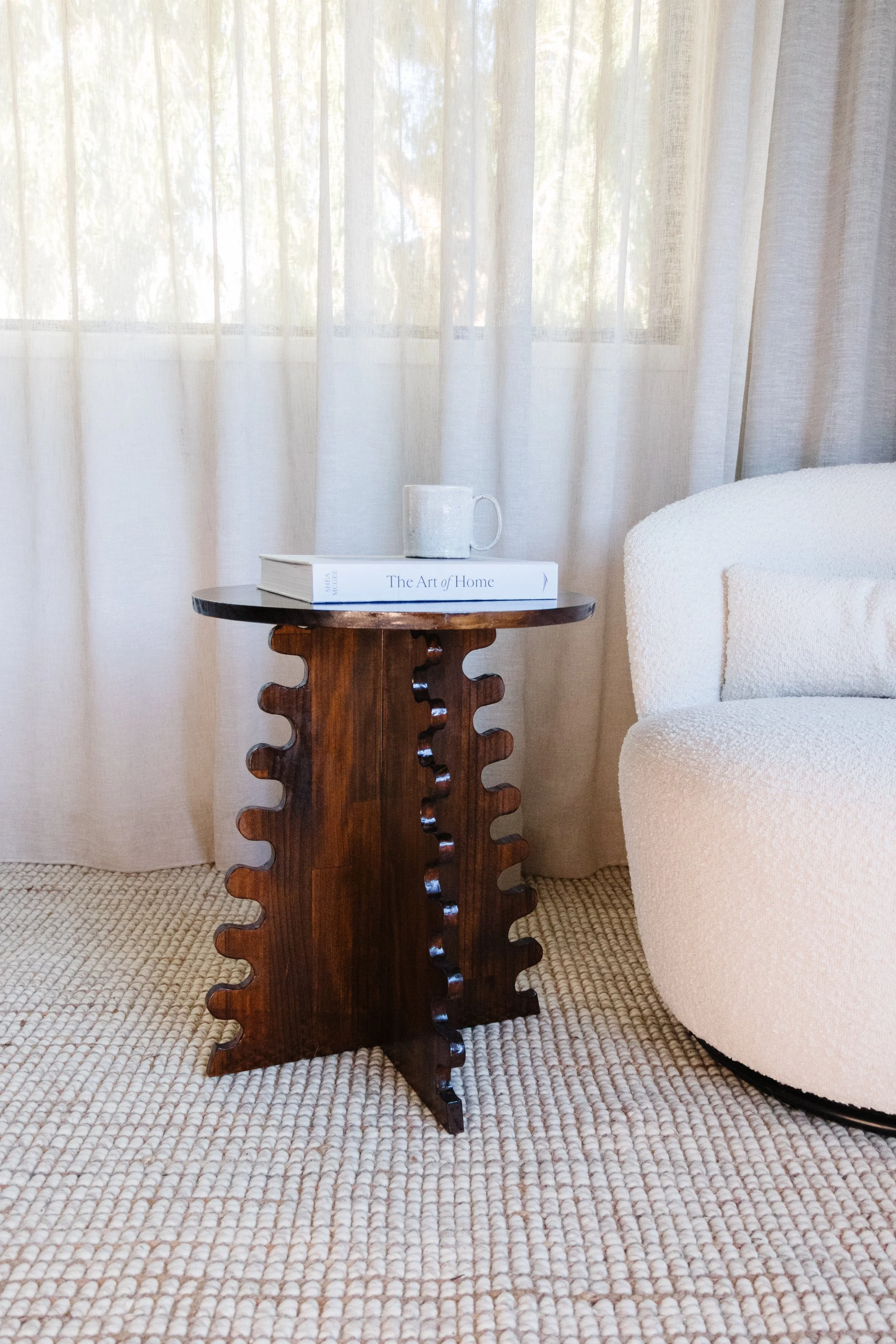 DIY Wooden Wavy Side Table (an Anthropologie dupe!) — Smor Home