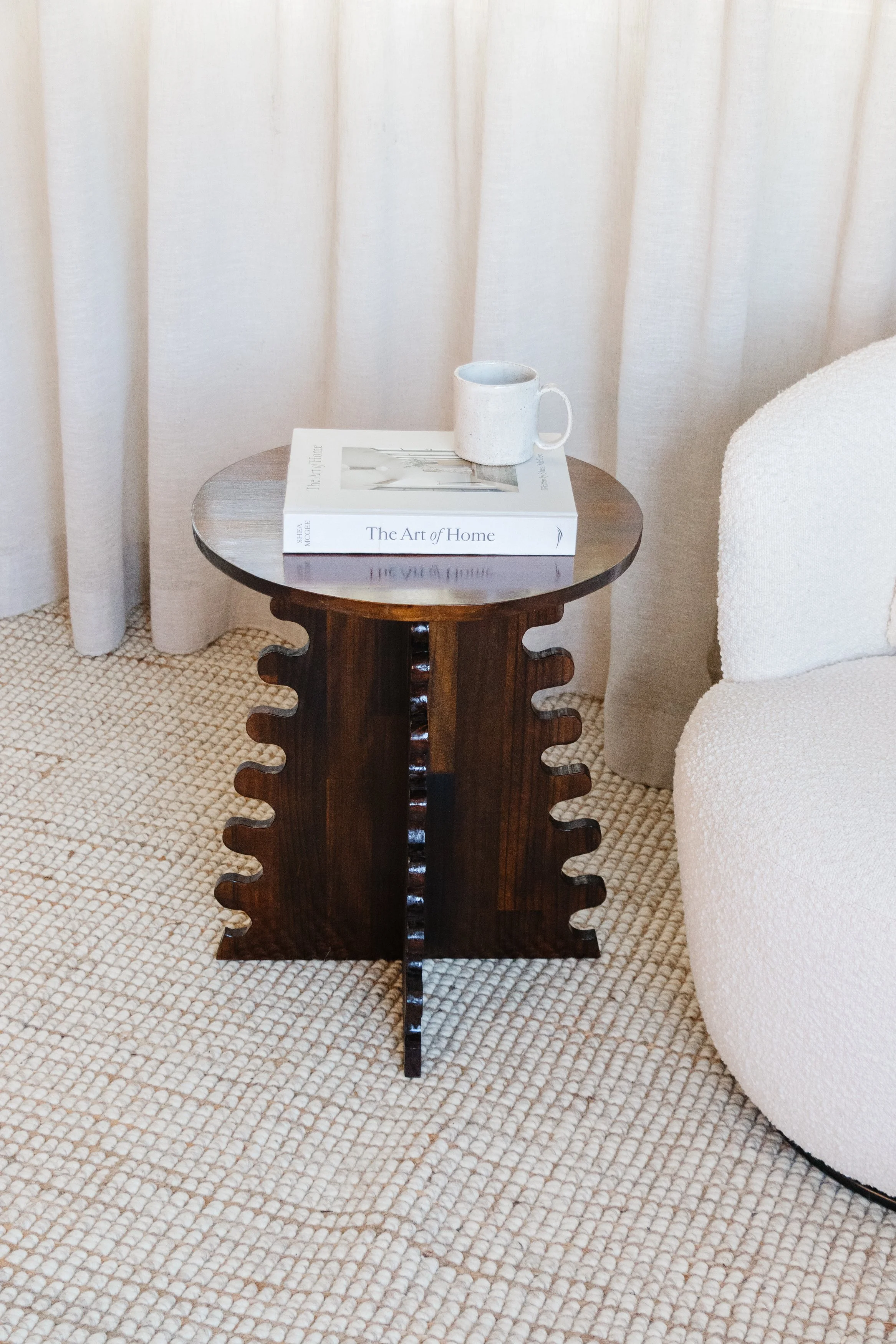 DIY Wooden Wavy Side Table (an Anthropologie dupe!) — Smor Home