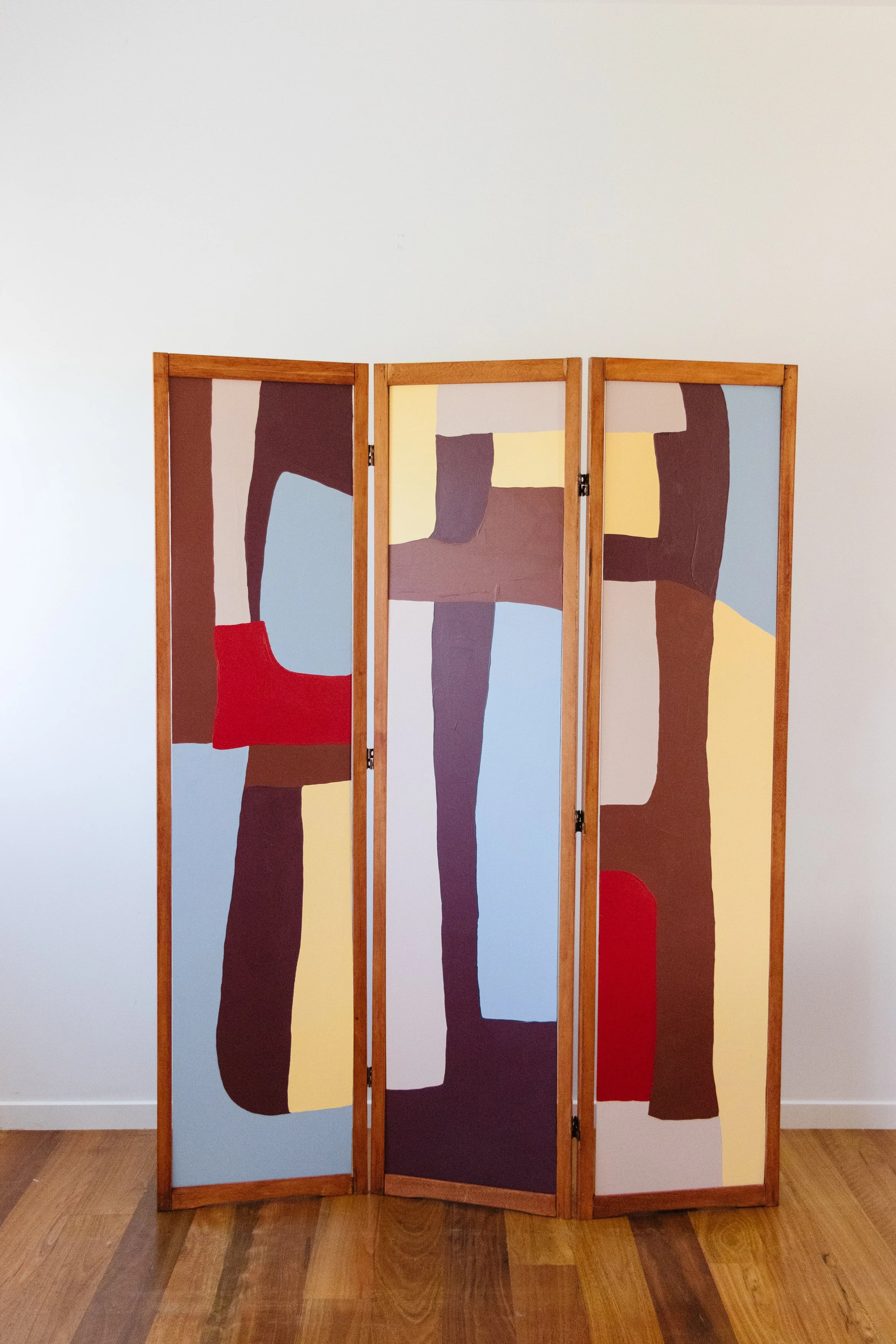 Upcycled Abstract Painted Room Divider — Smor Home