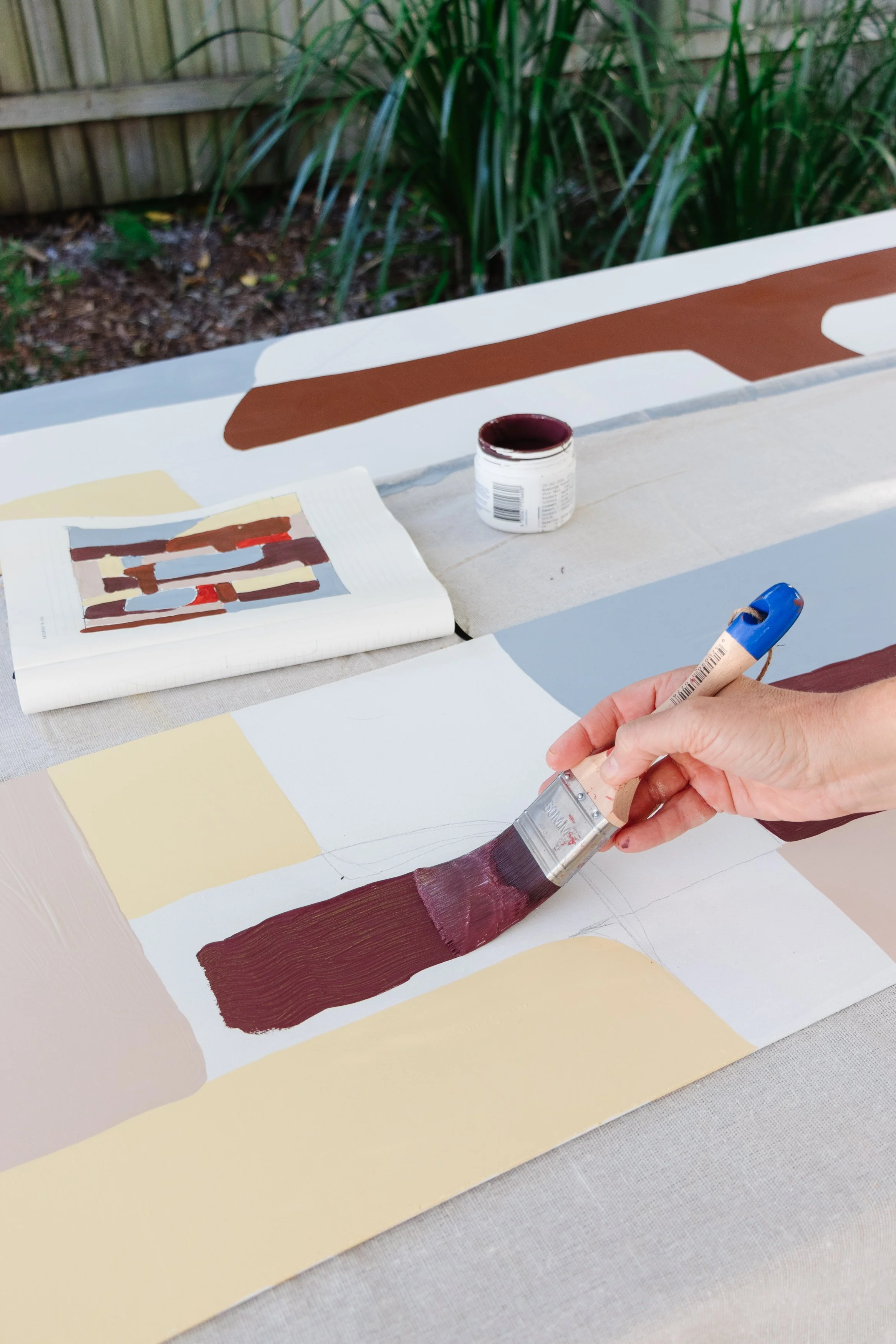 Upcycled Abstract Painted Room Divider — Smor Home