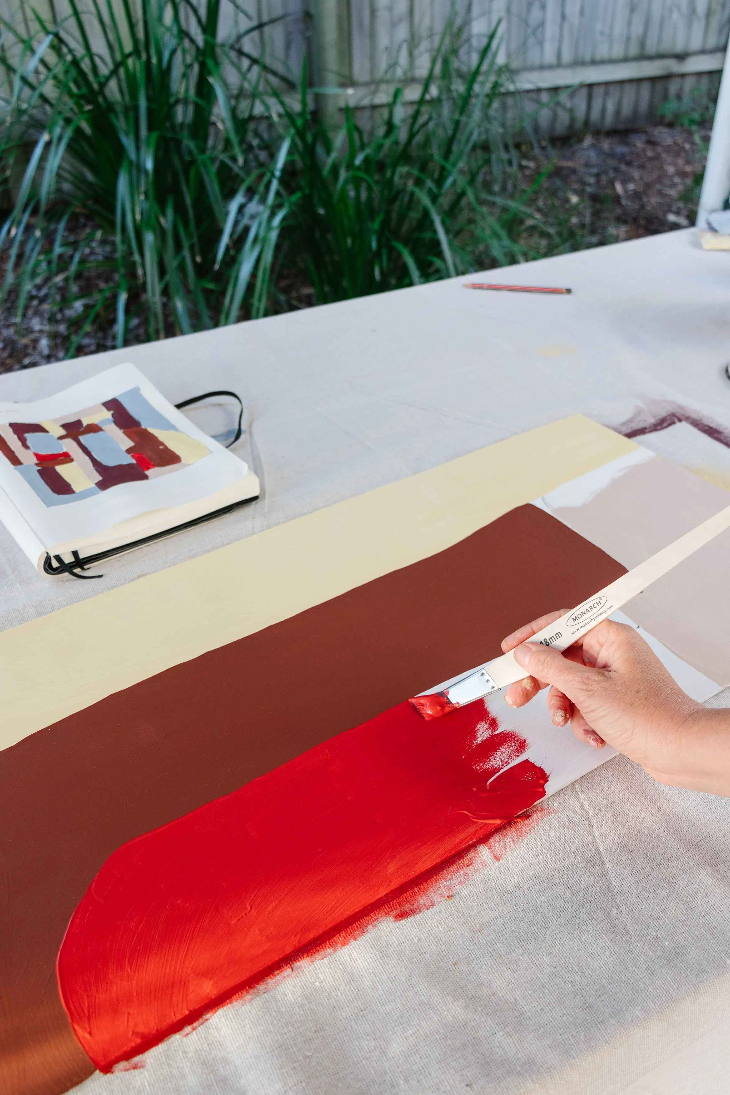 Upcycled Abstract Painted Room Divider — Smor Home