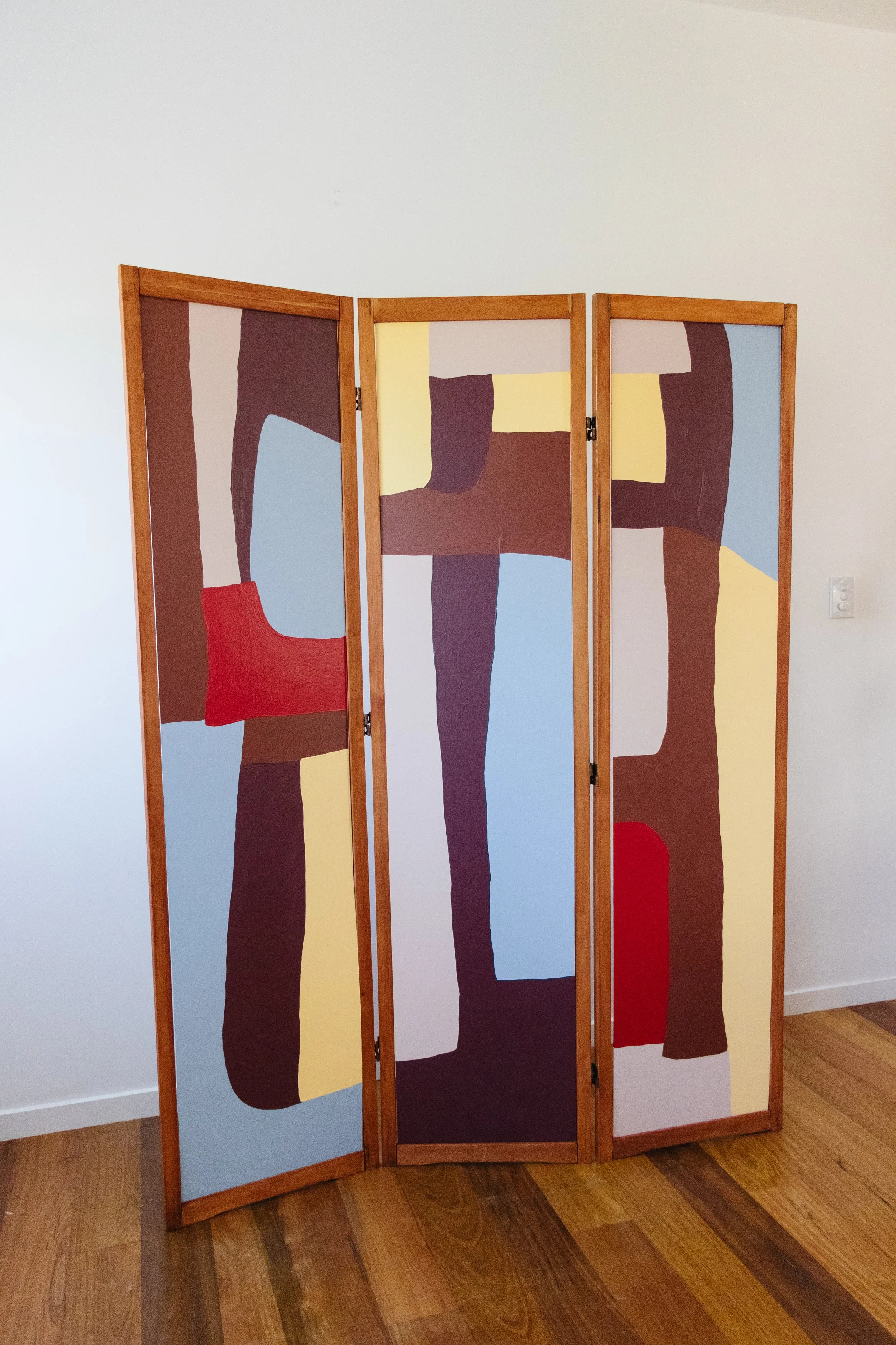 Upcycled Abstract Painted Room Divider — Smor Home