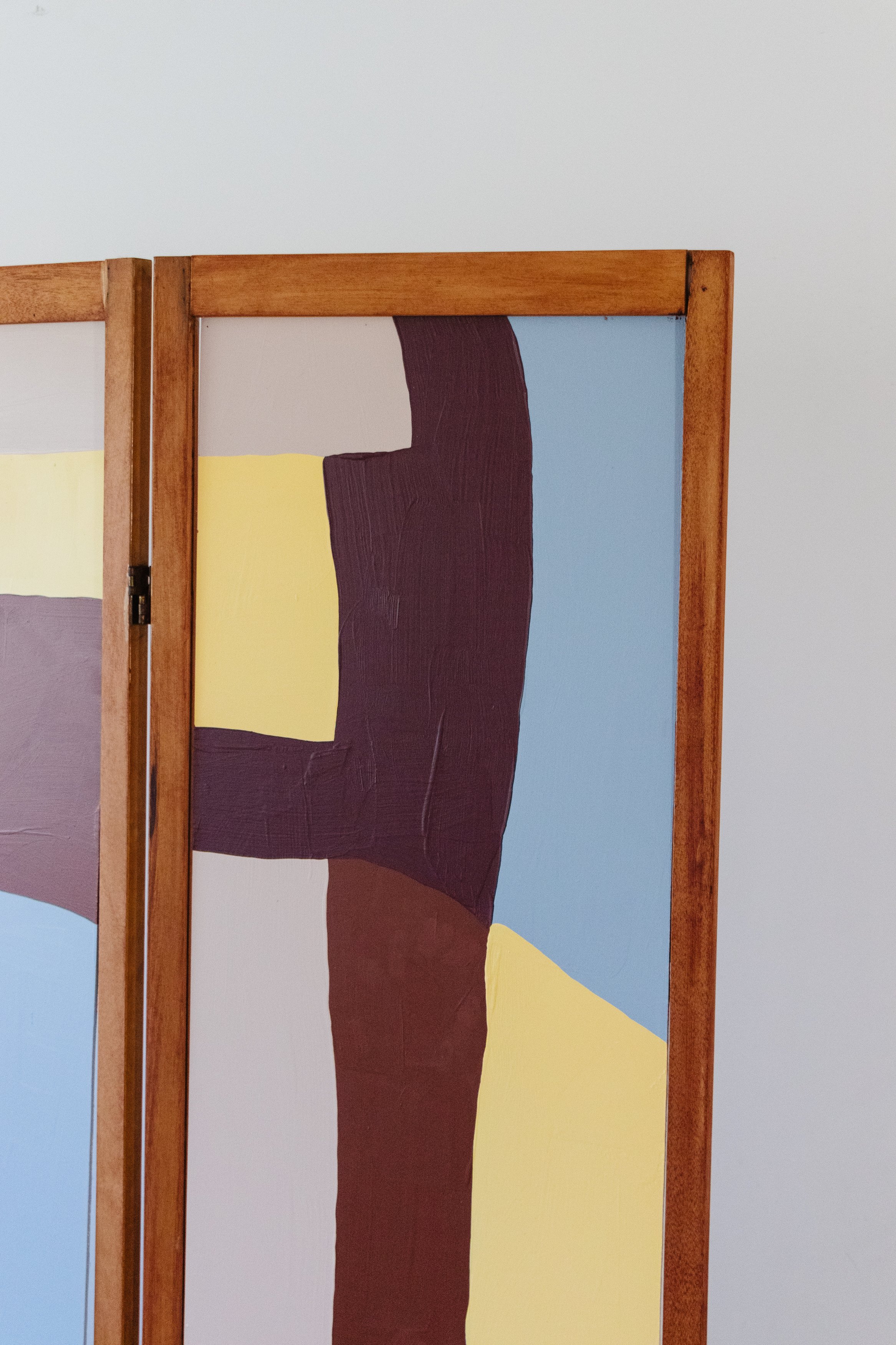 Upcycled Abstract Painted Room Divider — Smor Home