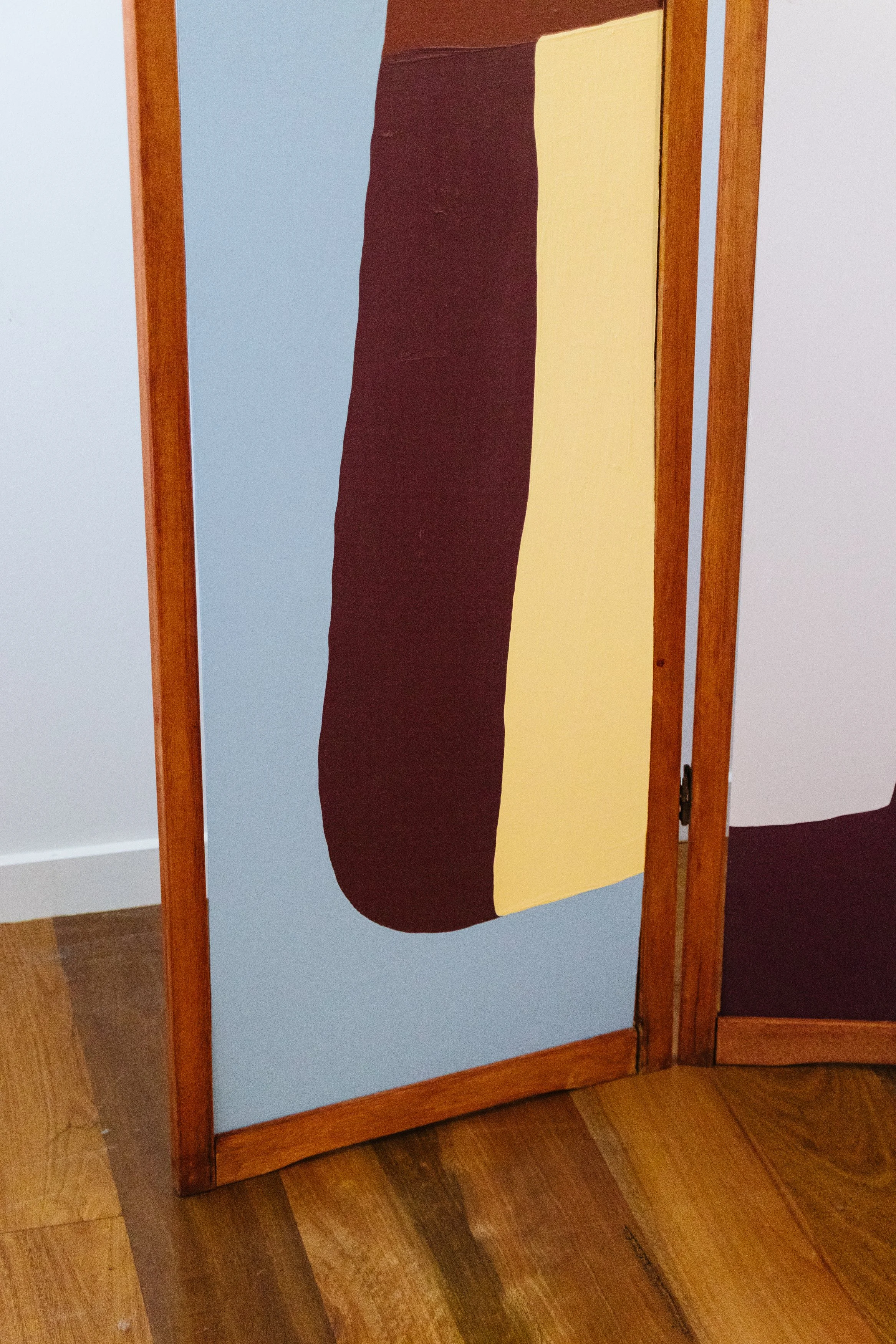 Upcycled Abstract Painted Room Divider — Smor Home