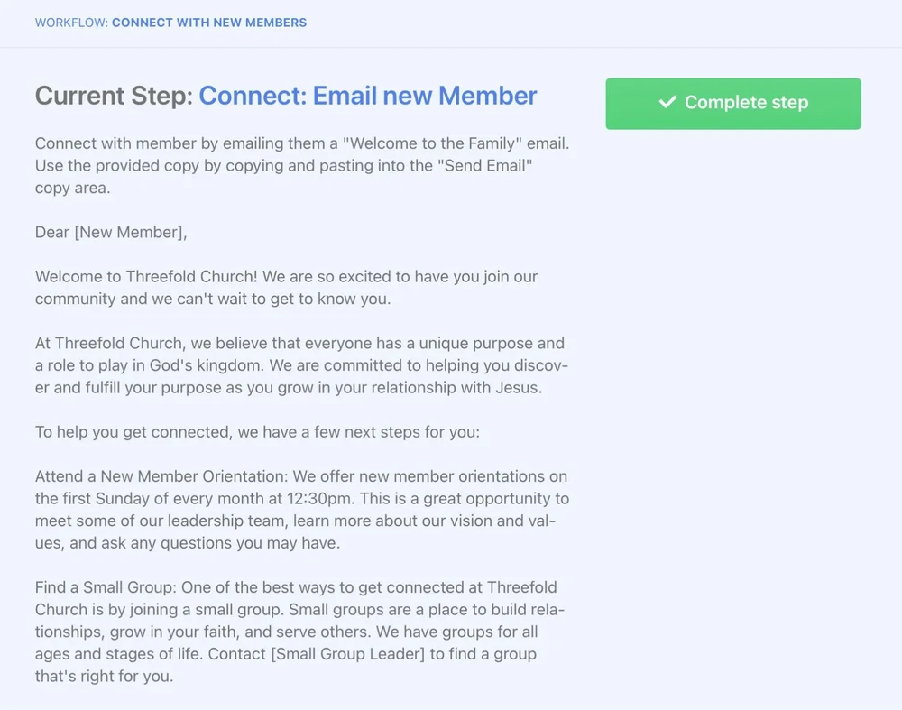How to Use Planning Center Workflows