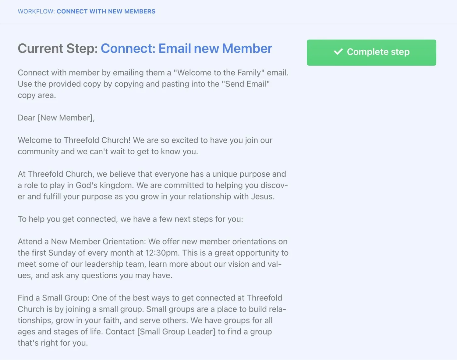 How to Use Planning Center Workflows