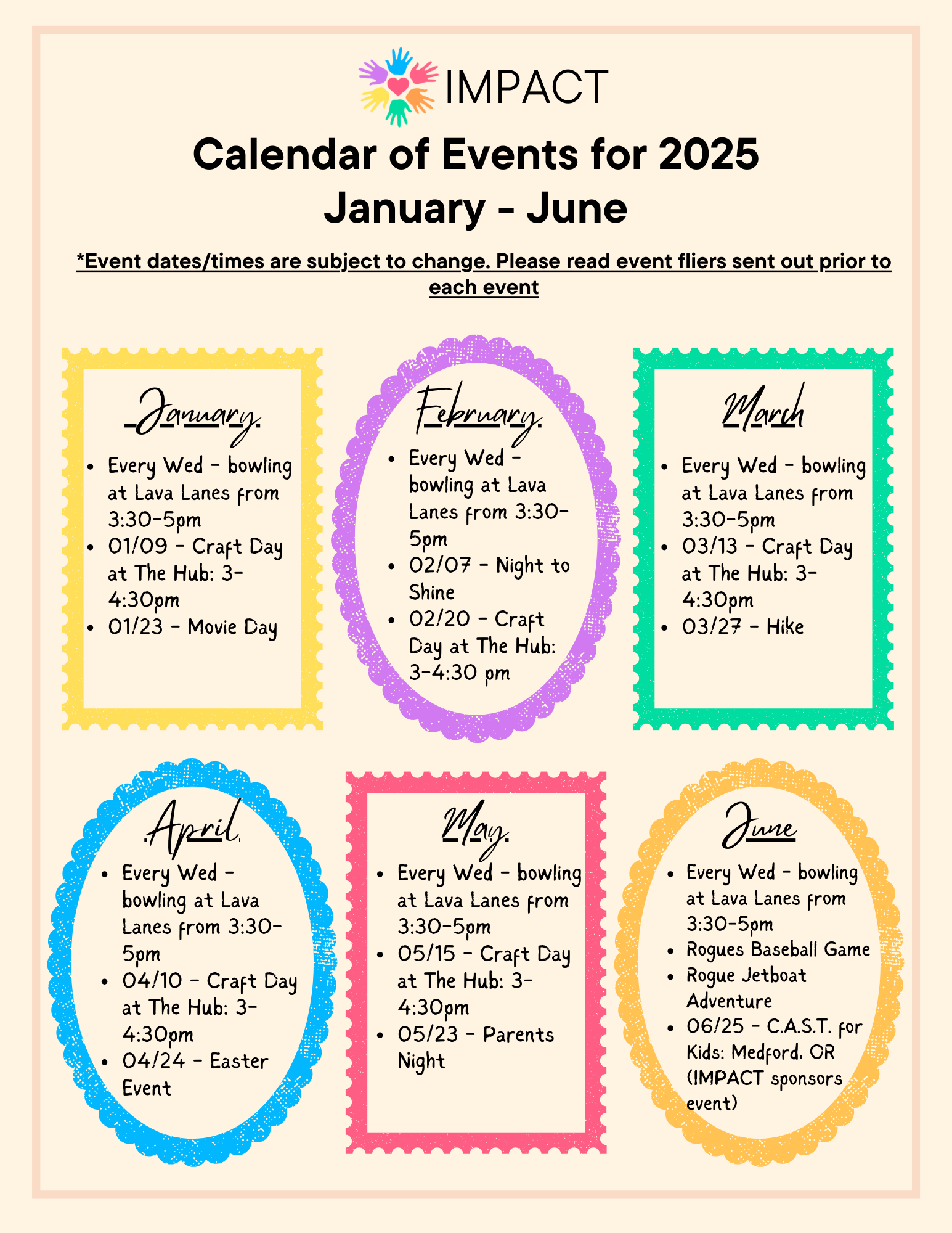 Calendar | Discover Events Today! — IMPACT