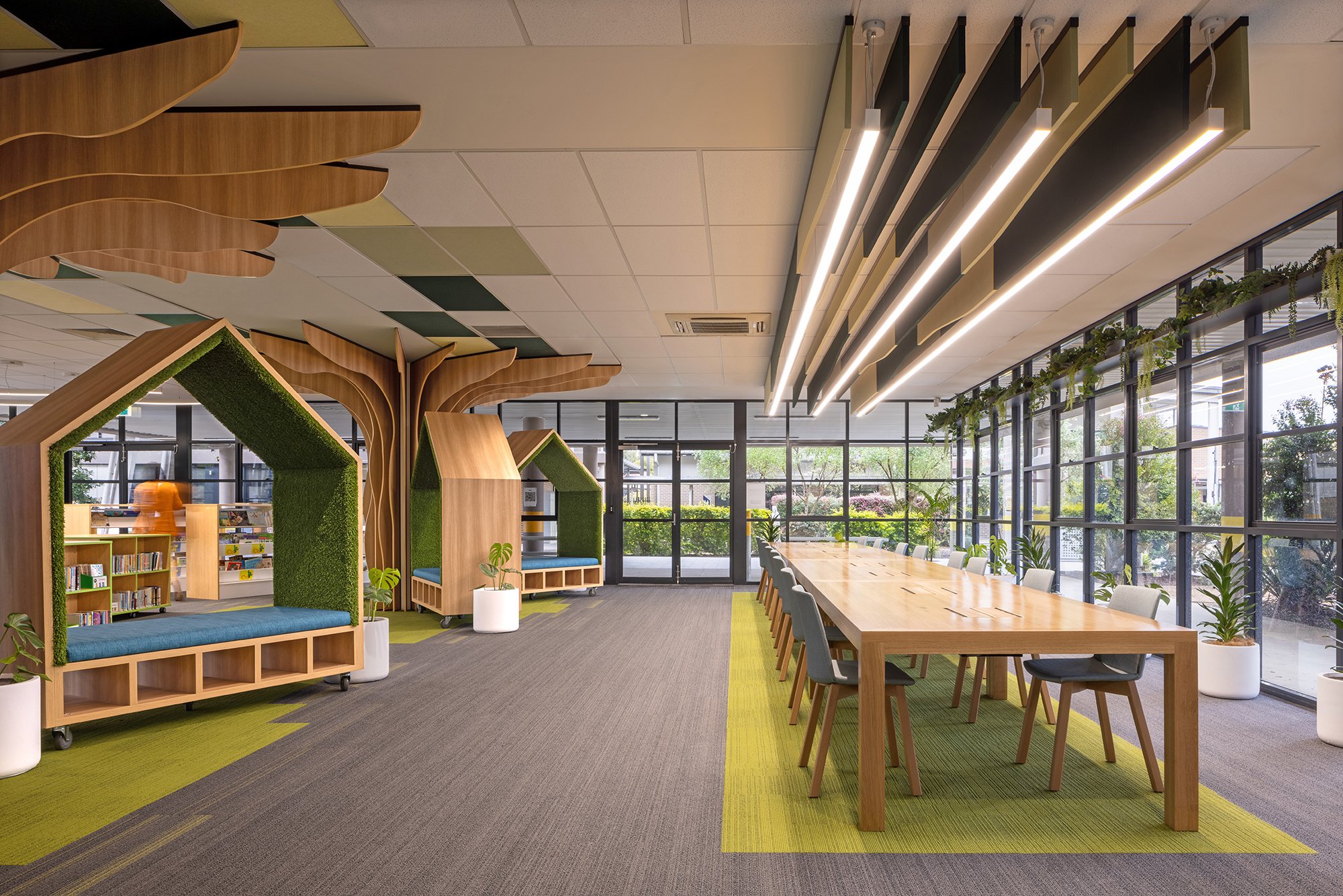 School Library Reimagined: Biophilic Design by Leaf Architecture — Leaf ...